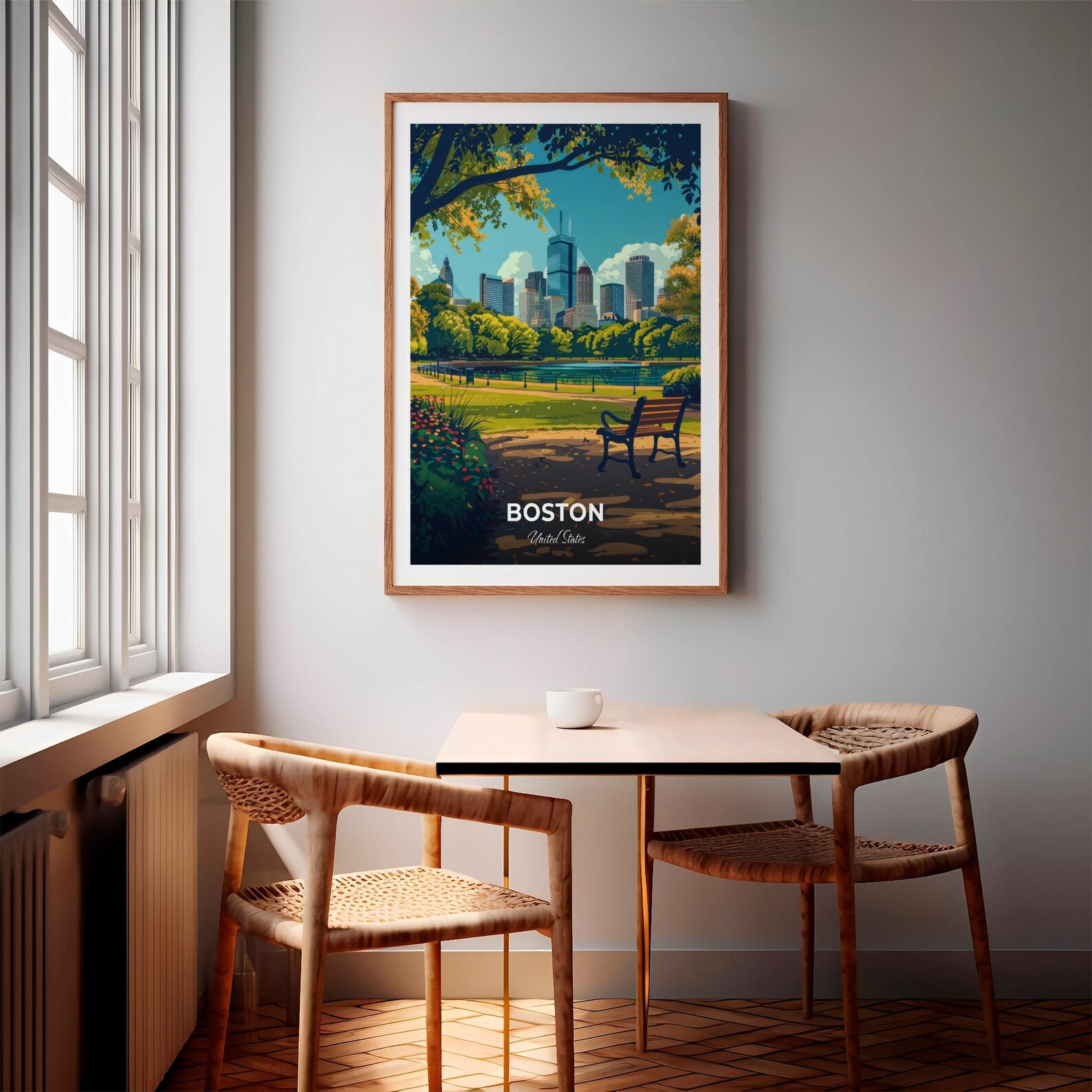 Boston Travel Poster Boston Common Wall Art Print United States Poster ...