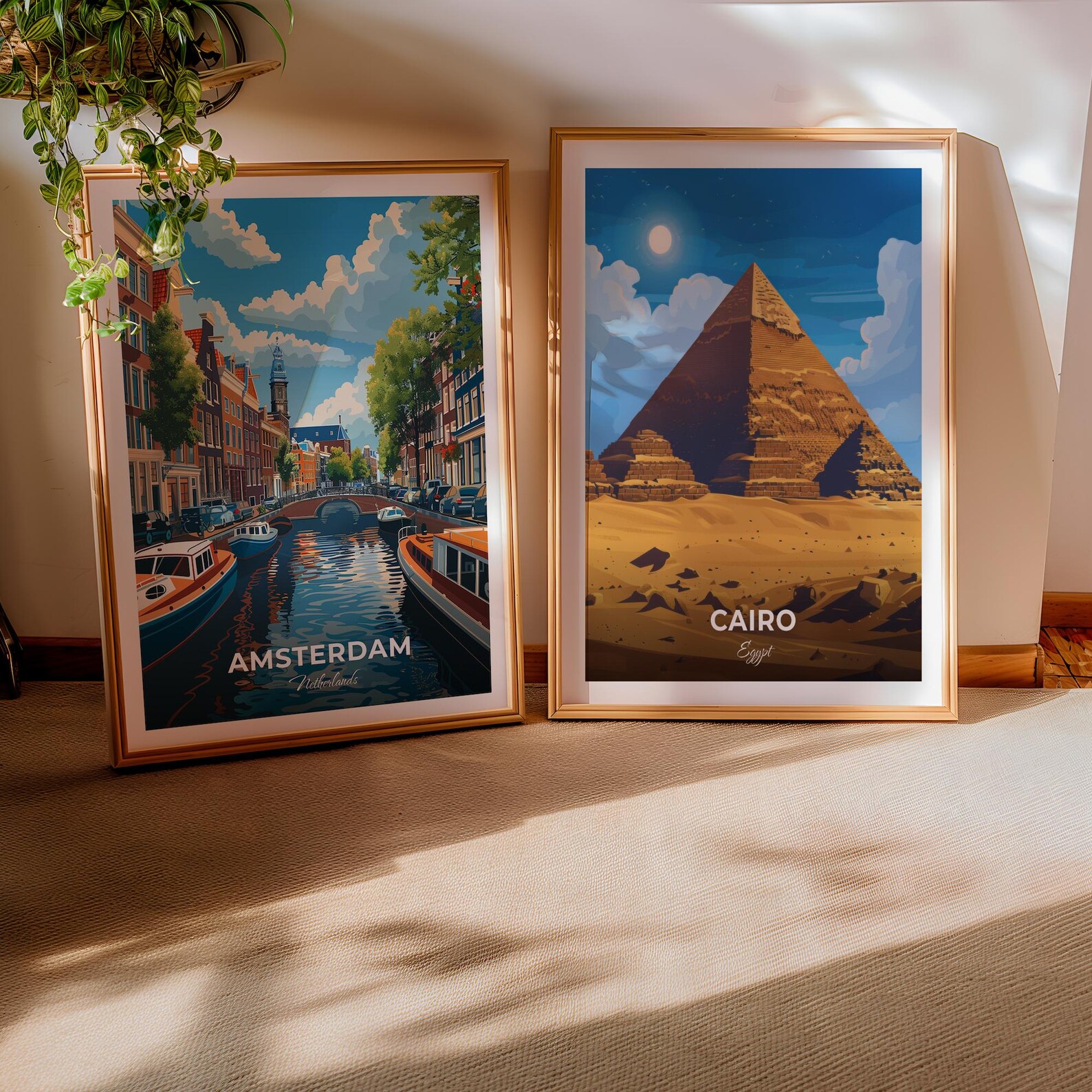 Cairo Travel Poster the Great Pyramid of Giza Wall Art Print Egypt ...