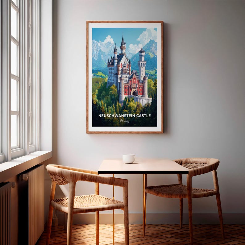 Neuschwanstein Castle Travel Poster Neuschwanstein Castle Germany Wall ...