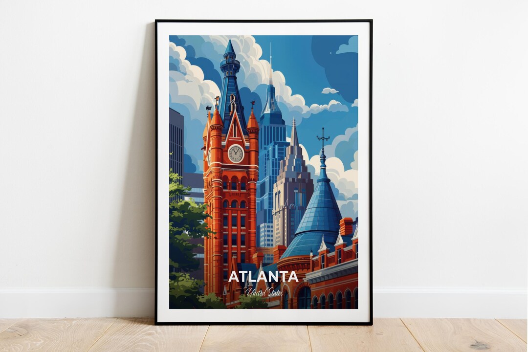 Atlanta Travel Poster, Atlanta History Center, City Print, Cityscape ...