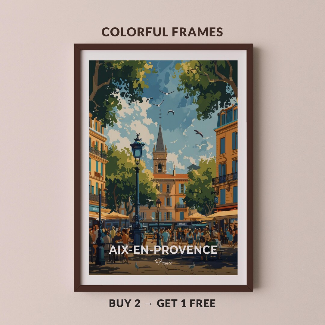 Aix-en-provence Travel Poster Cours Mirabeau Wall Art Print France ...