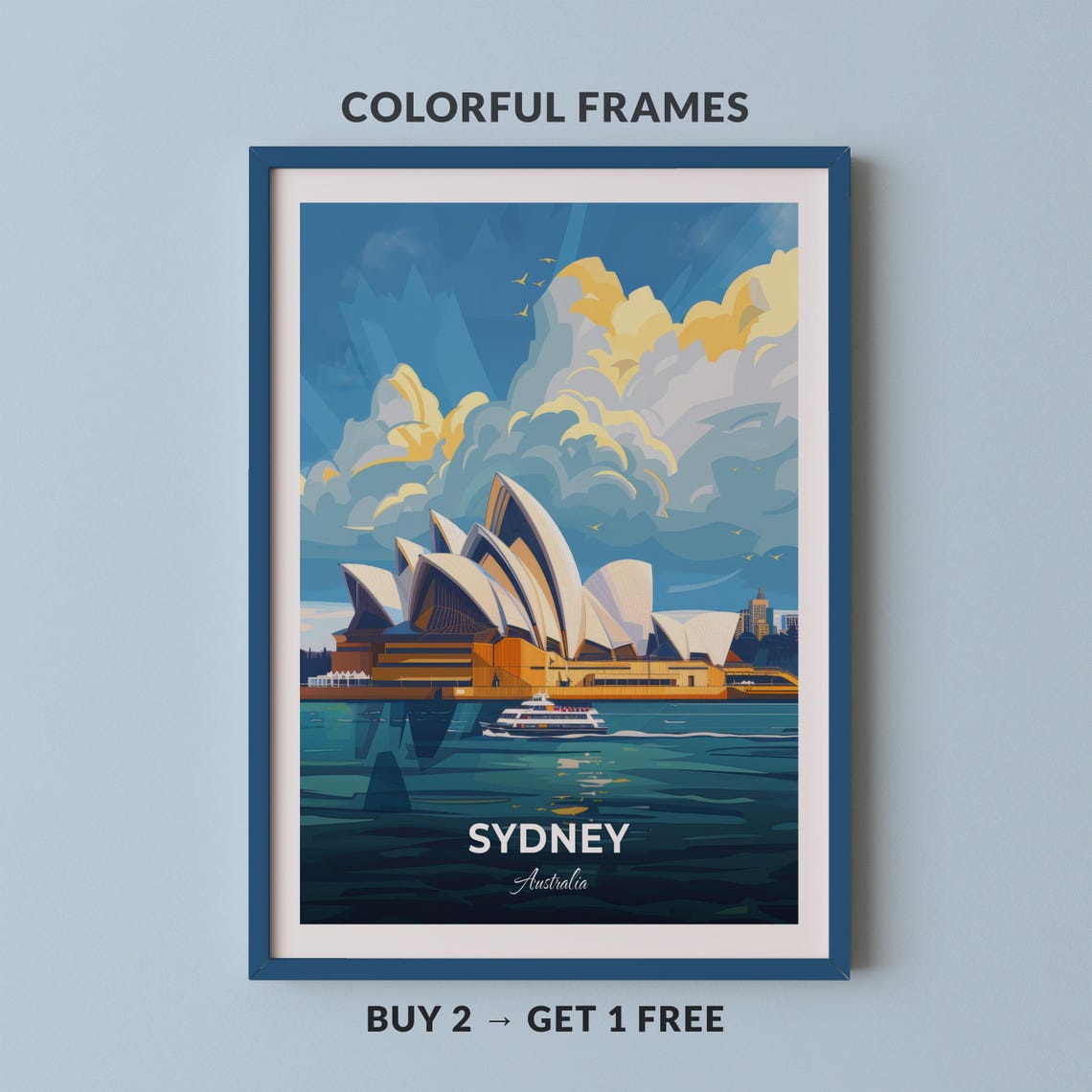 Sydney Travel Poster Sydney Opera House Wall Art Print Australia Poster ...