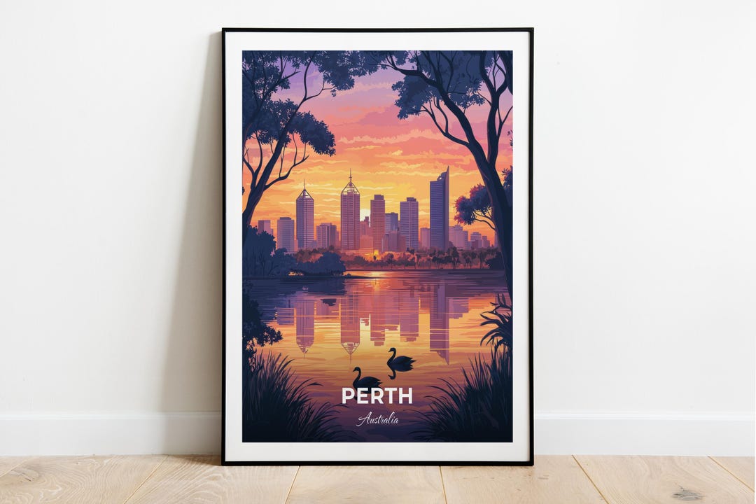 Perth Travel Poster Wall Art Print Australia Poster City Print City ...