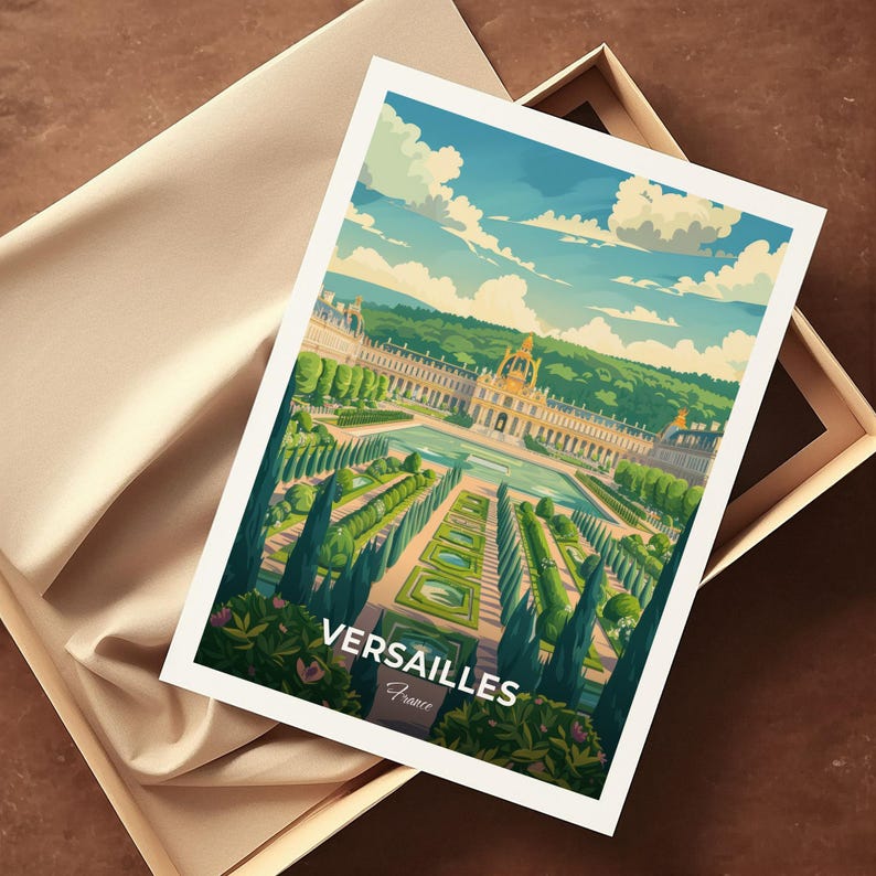 Versailles Travel Poster Versailles Gardens Wall Art Print France ...