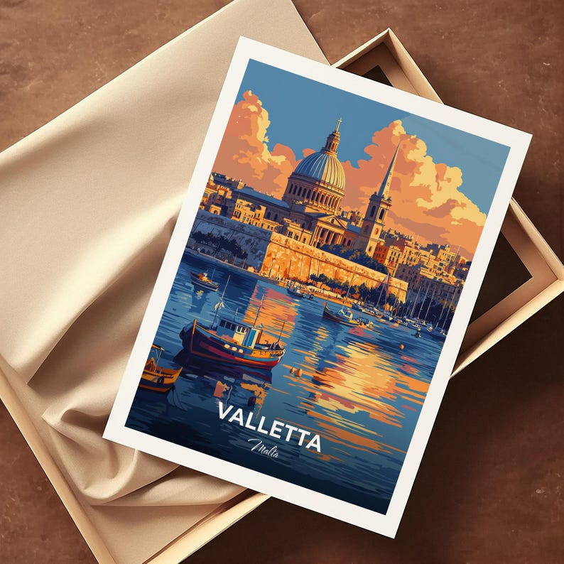 Valletta Travel Poster Wall Art Print Malta Poster City Print City ...