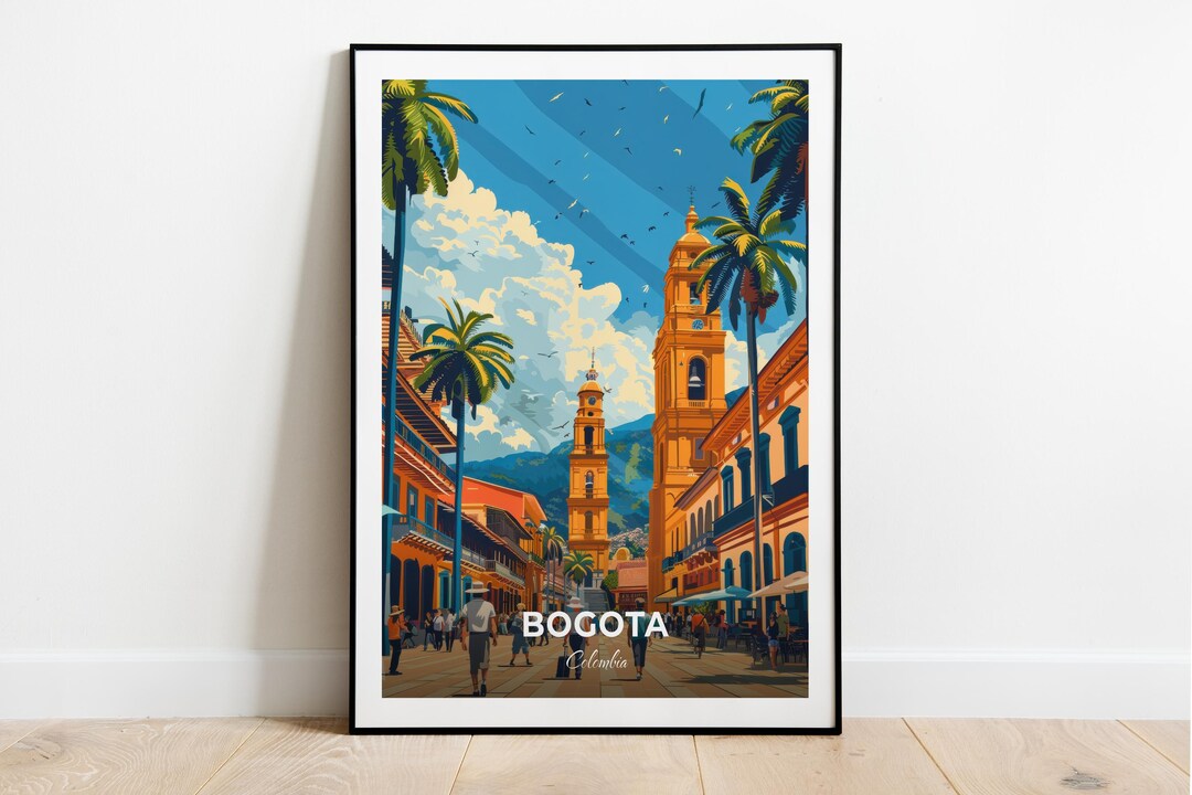 Bogota Travel Poster, Bolivar Square, City Print, Cityscape Artwork ...