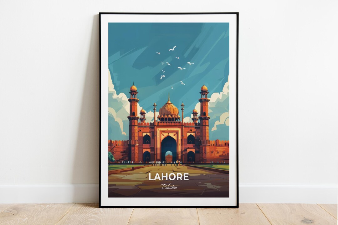 Lahore Travel Poster Lahore Fort Wall Art Print Pakistan Poster City ...