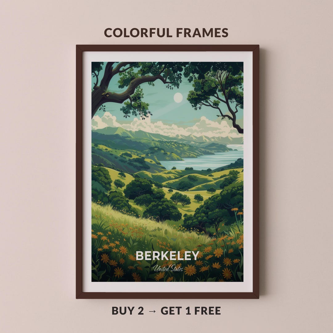 Berkeley Travel Poster Tilden Regional Park Wall Art Print United ...