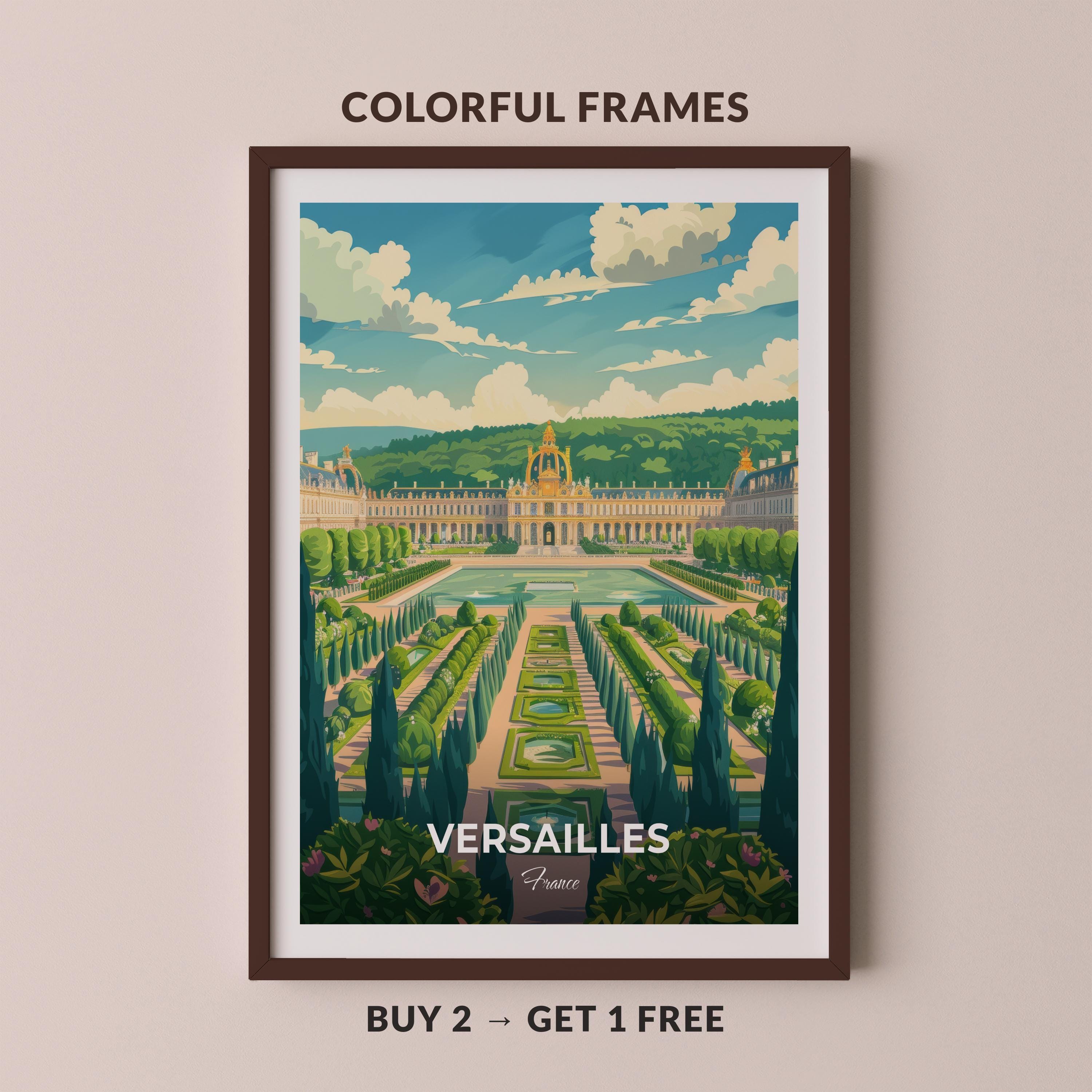 Versailles Travel Poster Versailles Gardens Wall Art Print France ...