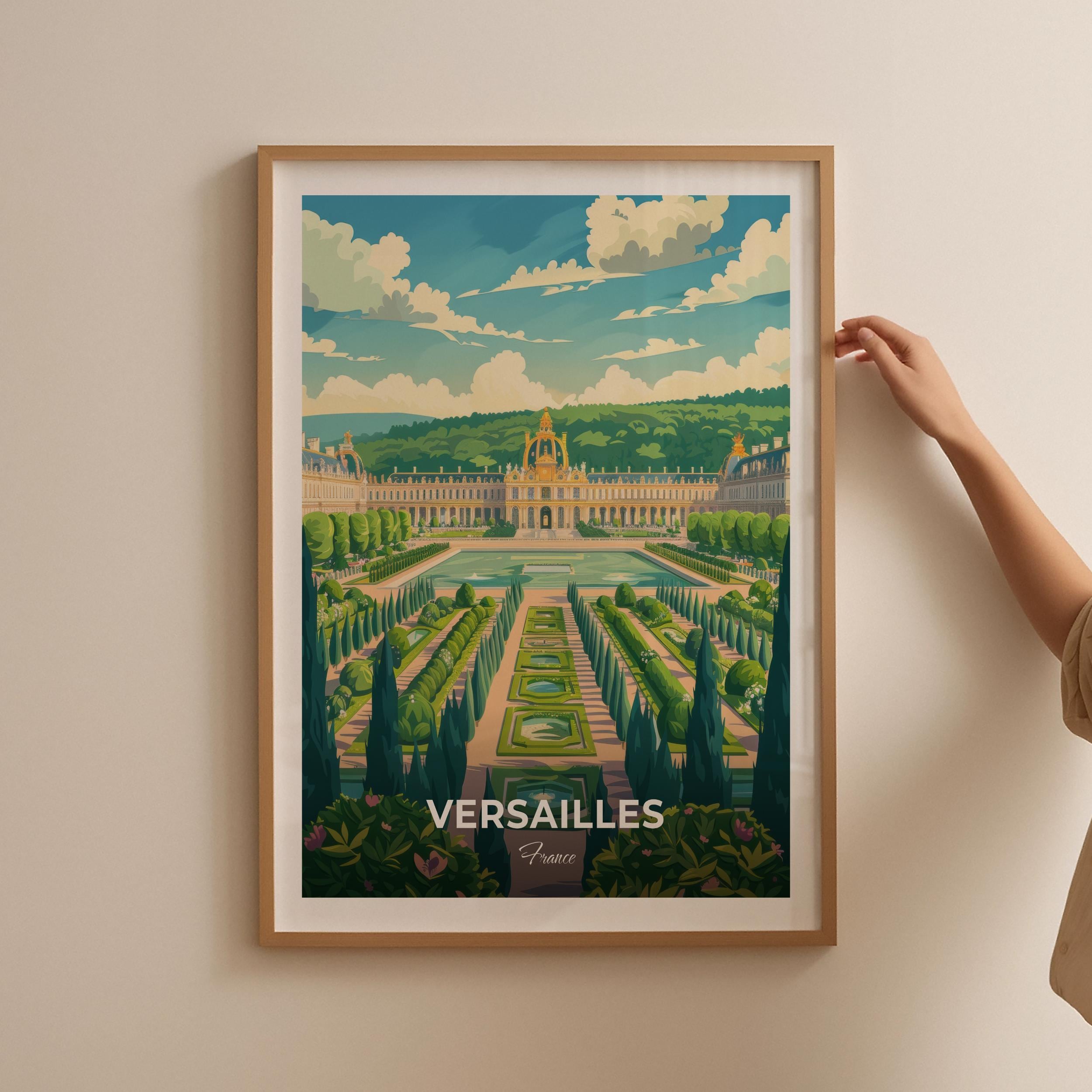 Versailles Travel Poster Versailles Gardens Wall Art Print France ...