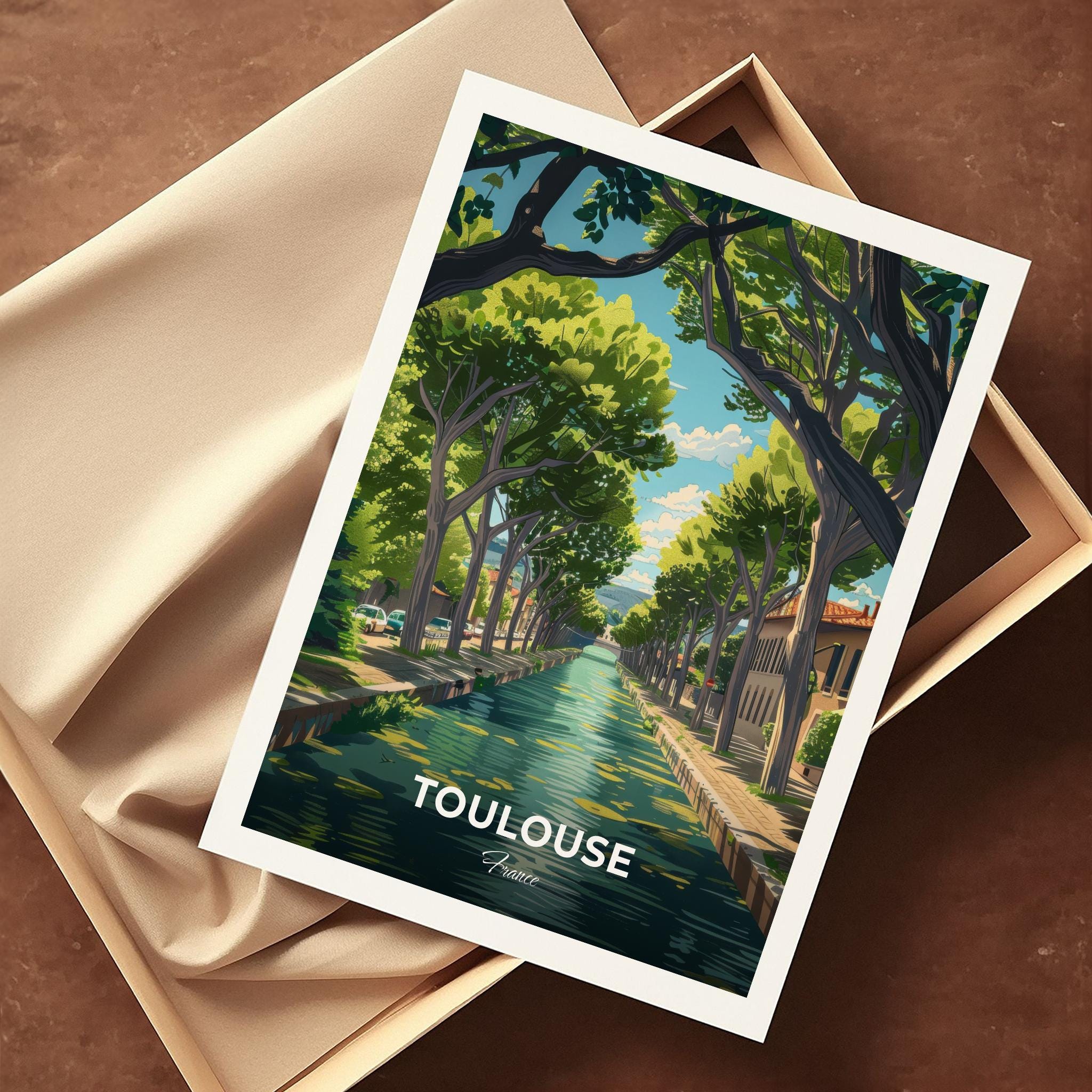 Toulouse Travel Poster Canal Du Midi Wall Art Print France Poster City ...