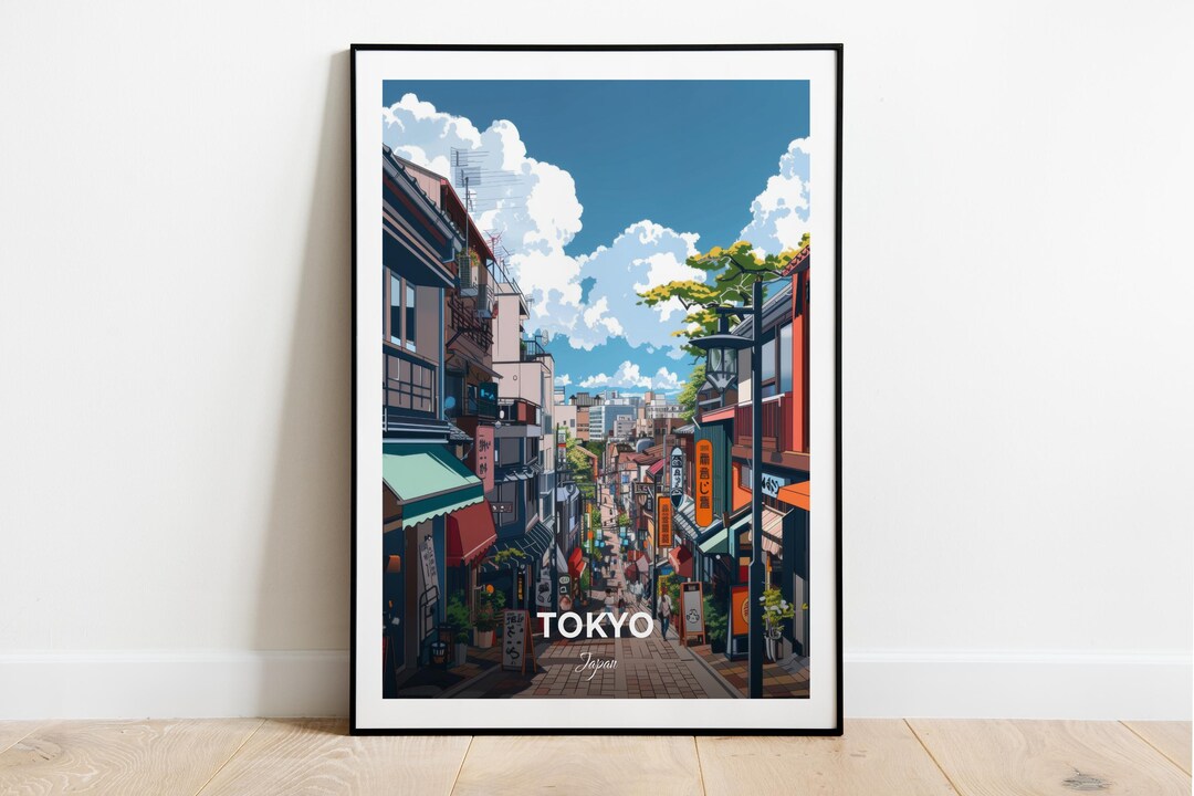 Tokyo Travel Poster, Harajuku's Takeshita Street, City Print, Cityscape ...