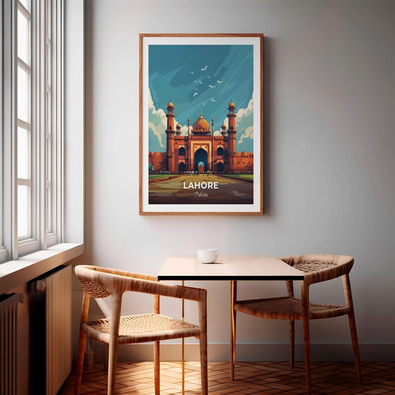 Lahore Travel Poster Lahore Fort Wall Art Print Pakistan Poster City ...