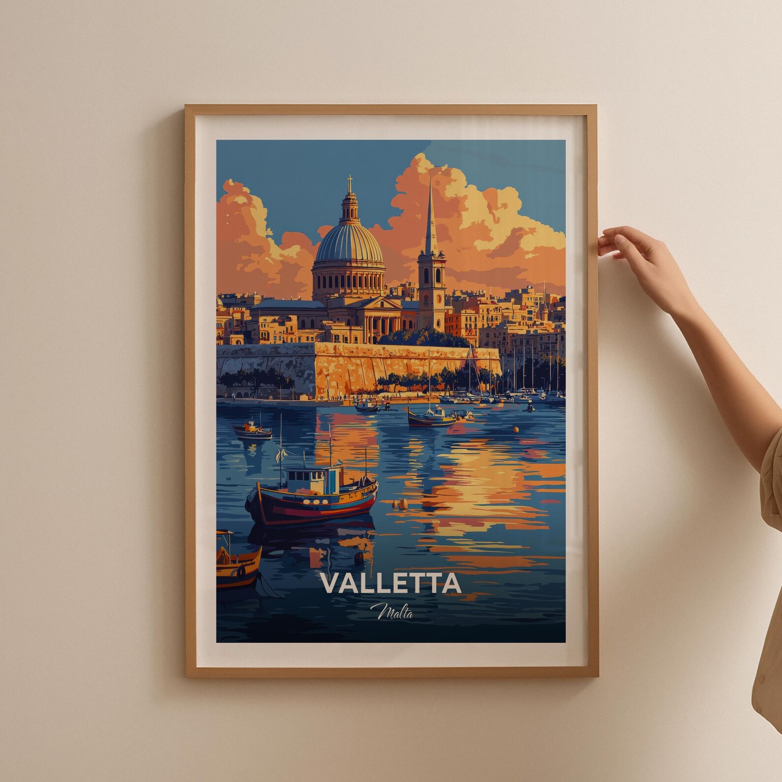 Valletta Travel Poster Wall Art Print Malta Poster City Print City ...