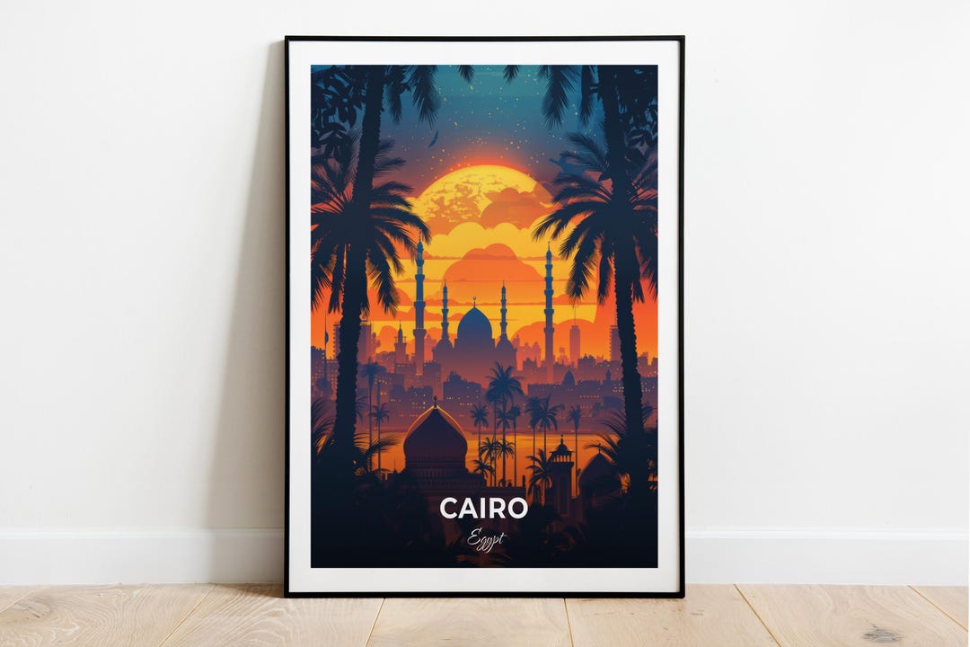 Cairo Travel Poster Old Cairo Wall Art Print Egypt Poster City Print ...