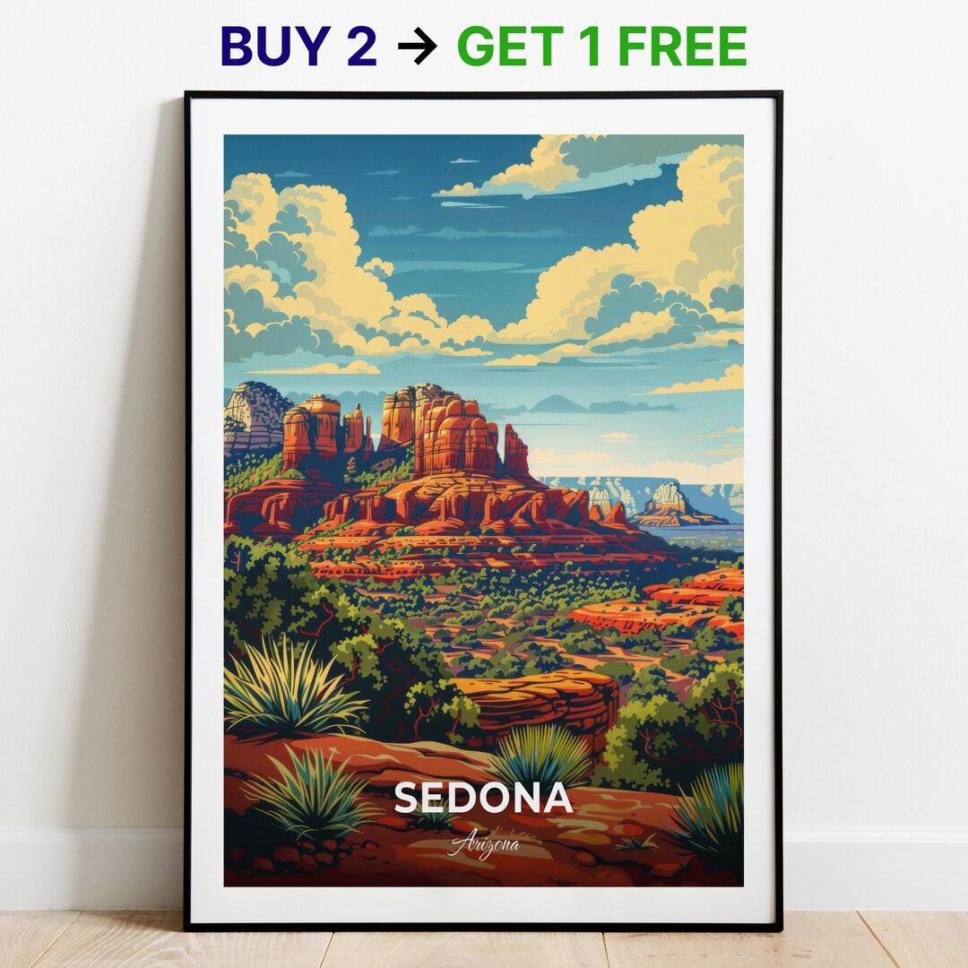 Sedona Travel Poster Bell Rock Wall Art Print Arizona Poster City Print ...