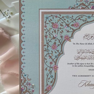 A3 Luxury Nikkah Certificate- ILHAAM | Nikkahnama | Nikkah Contract ...