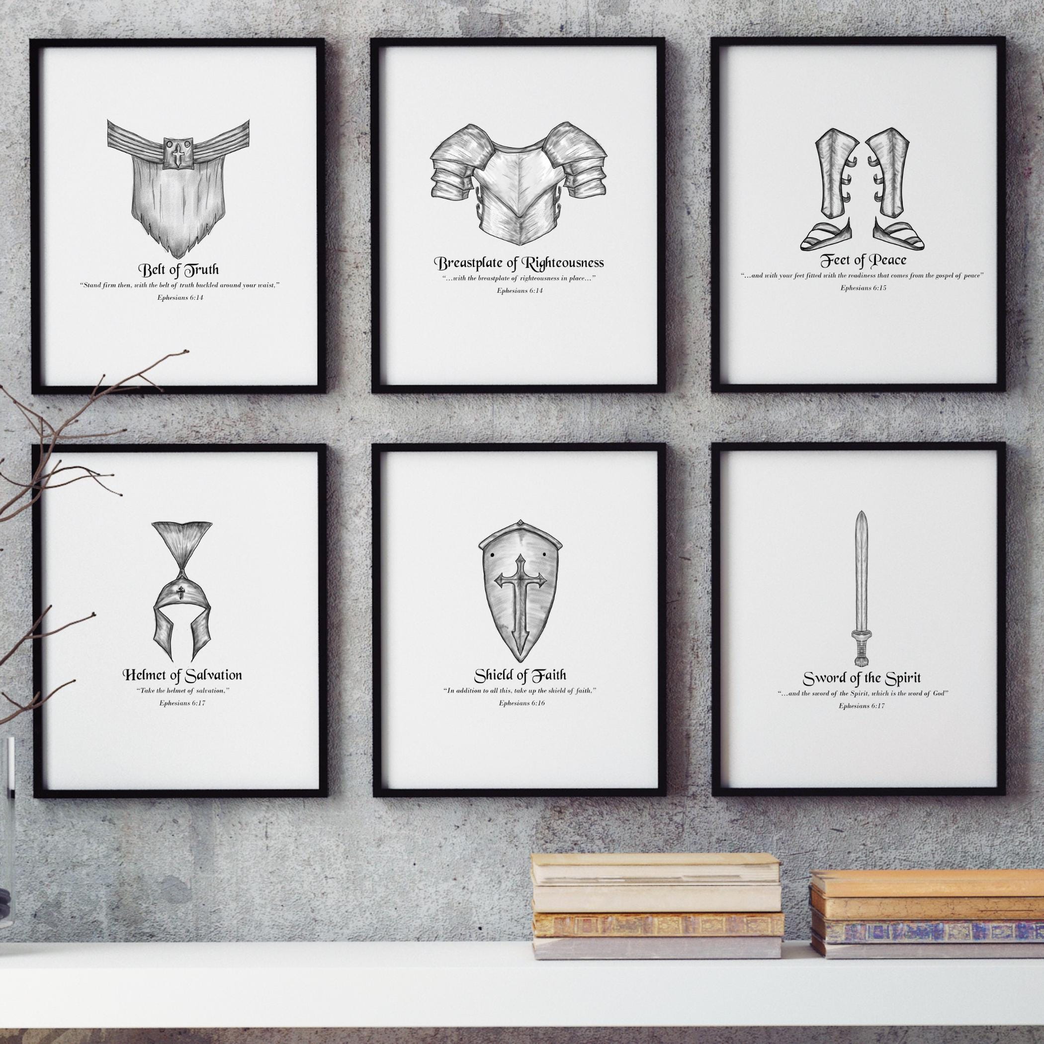 Full Armor of God Digital, Ephesians 6:13-17, Bible Print, Jesus Art ...
