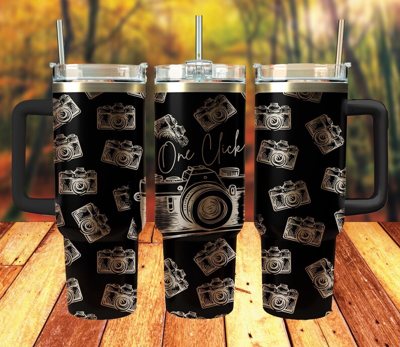 Retro Camera Laser Engraved Full Wrap Design for 40oz Tumbler, Retro ...
