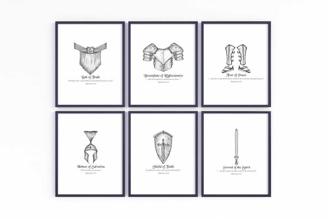 Full Armor of God Digital, Ephesians 6:13-17, Bible Print, Jesus Art ...