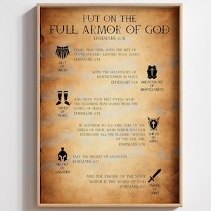 Armor of God, DIGITAL PRINT, Ephesians 6:13-17, Bible Print, Jesus Art ...