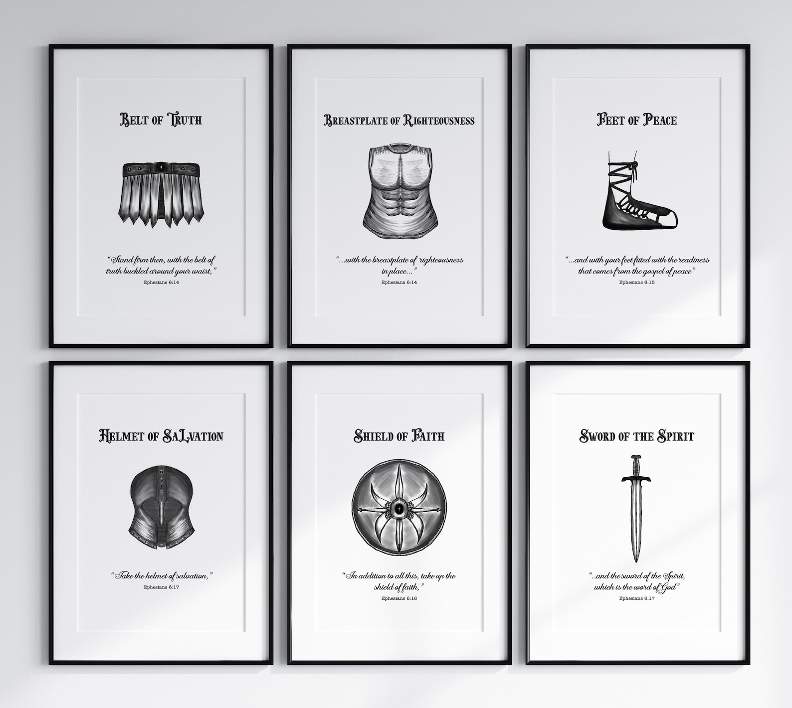 Full Armor of God Digital, Ephesians 6:13-17, Bible Print, Jesus Art ...