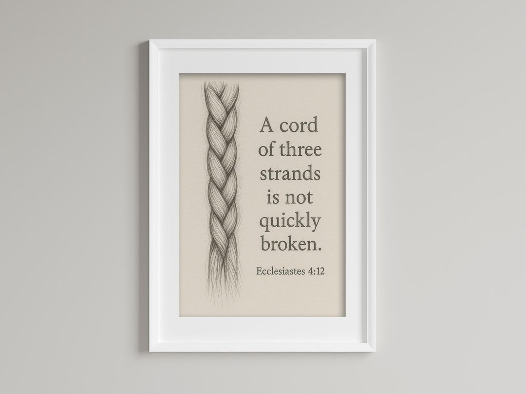A Cord of 3 Strands, DIGITAL PRINT!, Ecclesiastes 4:12, Bible WALL Art ...