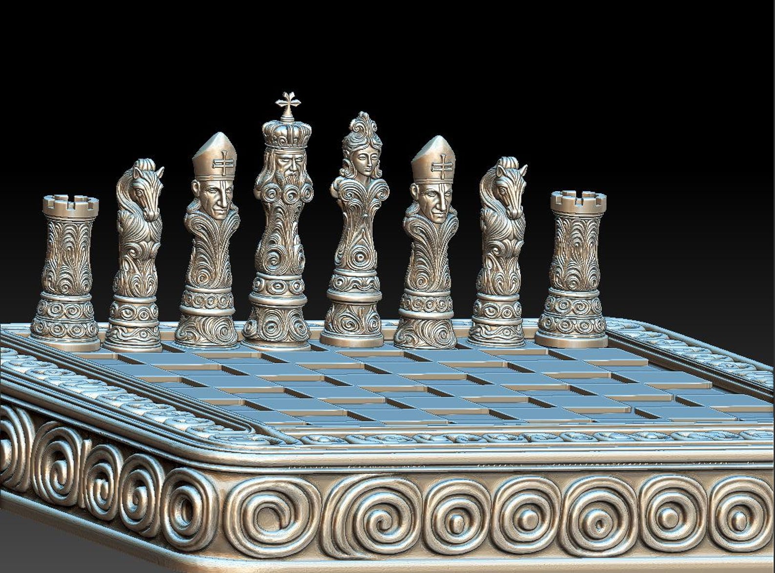 Baroque Chess Set | Ornamental 3D Printed PLA Collectible - Etsy
