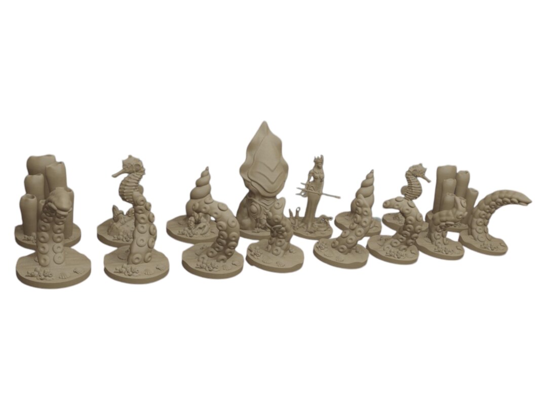 Marine Kraken Chess Pieces Set - Etsy
