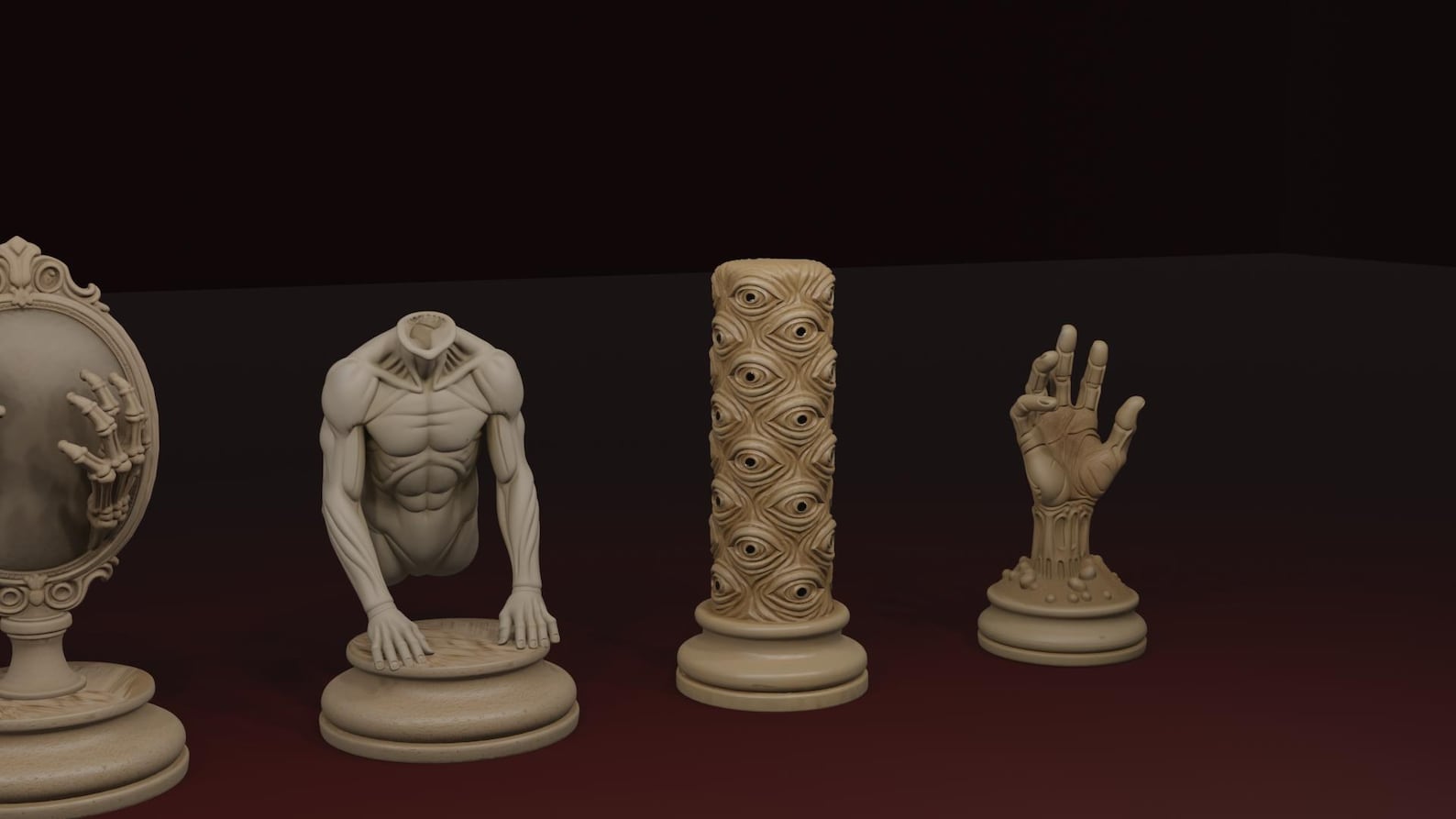 Gothic Horror Chess Set - Aberration Fantasy Pieces - Etsy