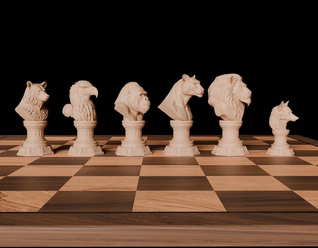 Wild Animal Chess Set: 3D Printed PLA Pieces, Nature Lover Gift - Etsy UK