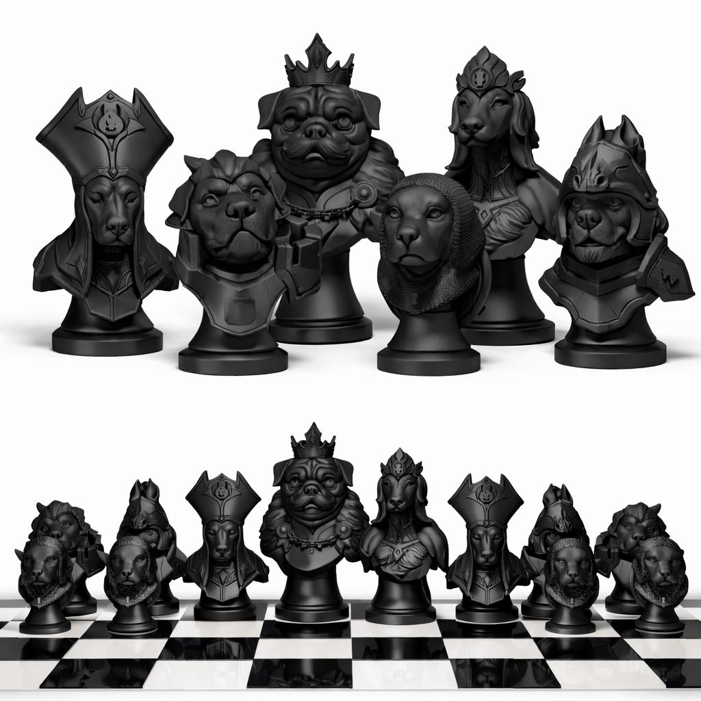 Dog-themed Chess Set – Fantasy Animal Chess – Decorative and ...