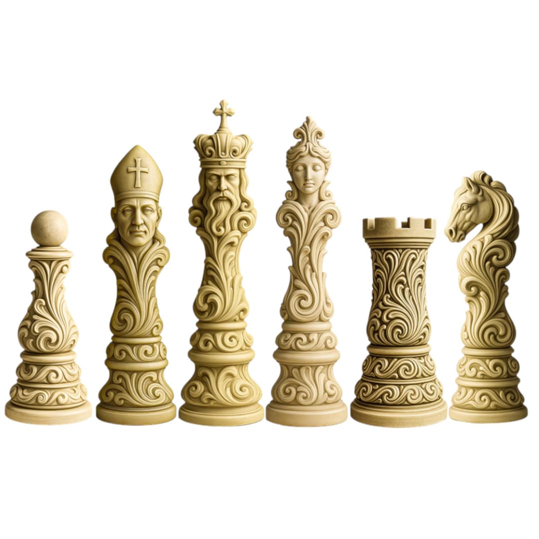 Baroque Chess Set | Ornamental 3D Printed PLA Collectible - Etsy