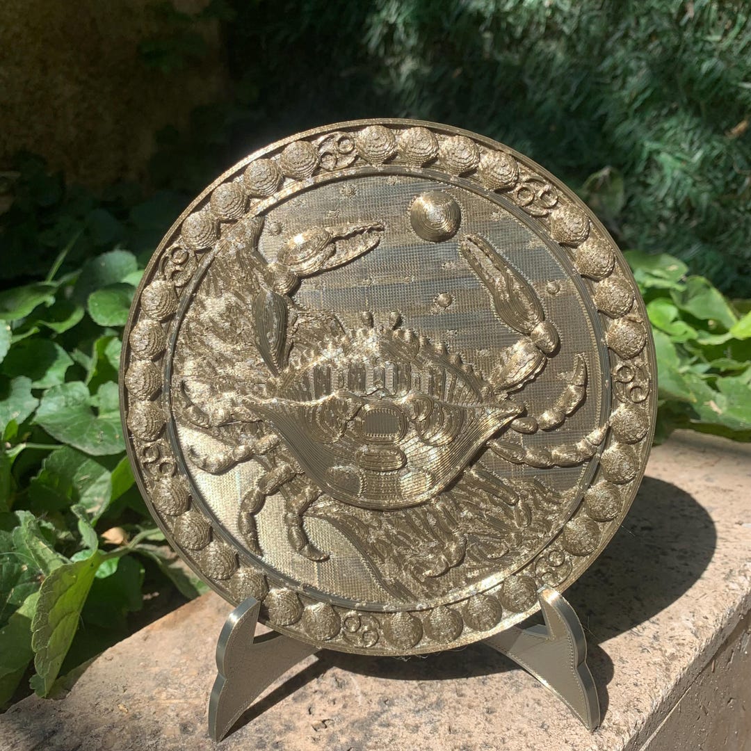 Cancer Zodiac Sign Coin Bronze Cancer Statue Vintage Horoscope 3D Print ...