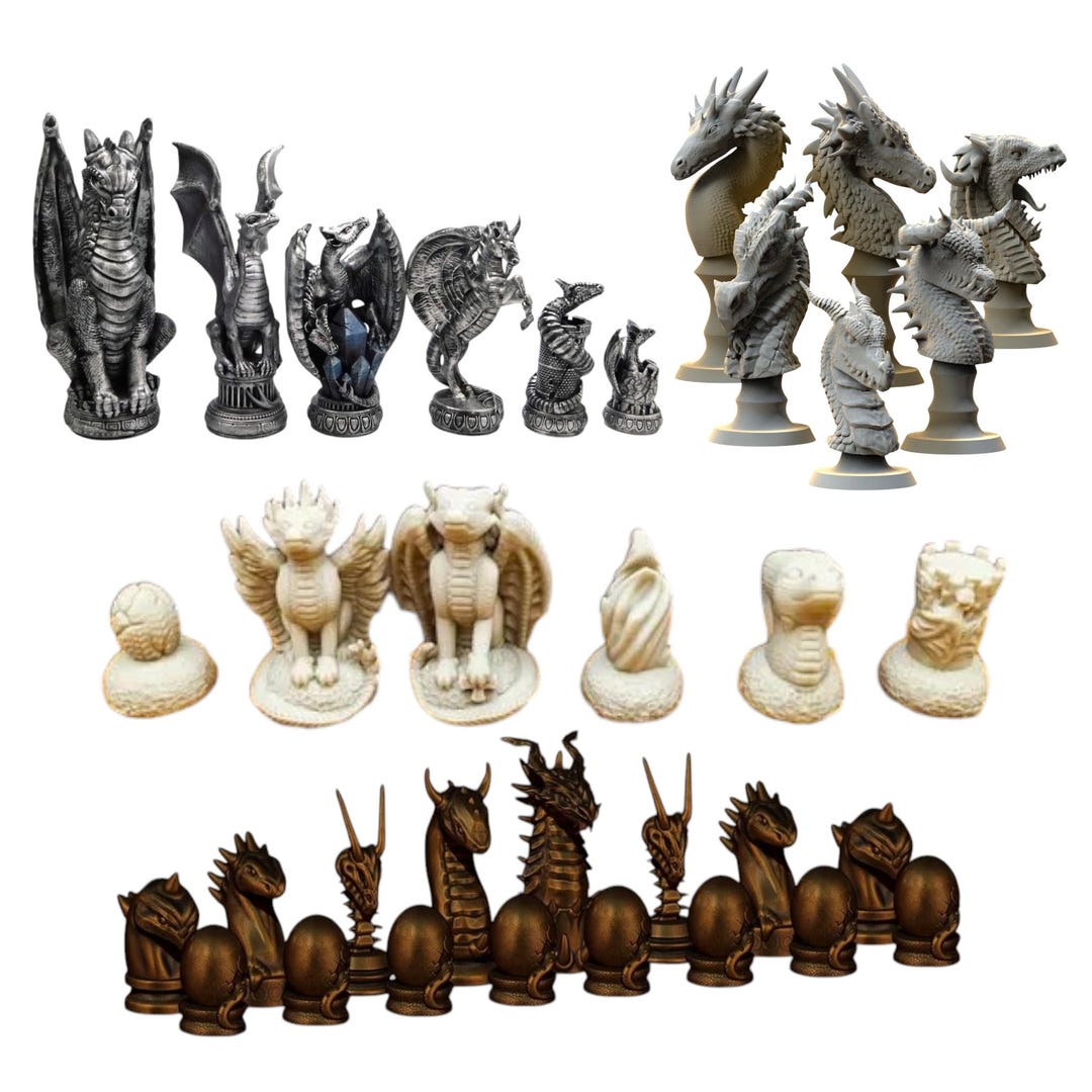 Dragon Chess Pieces Set 4 Unique Options for Dragon Chess Enthusiasts ...