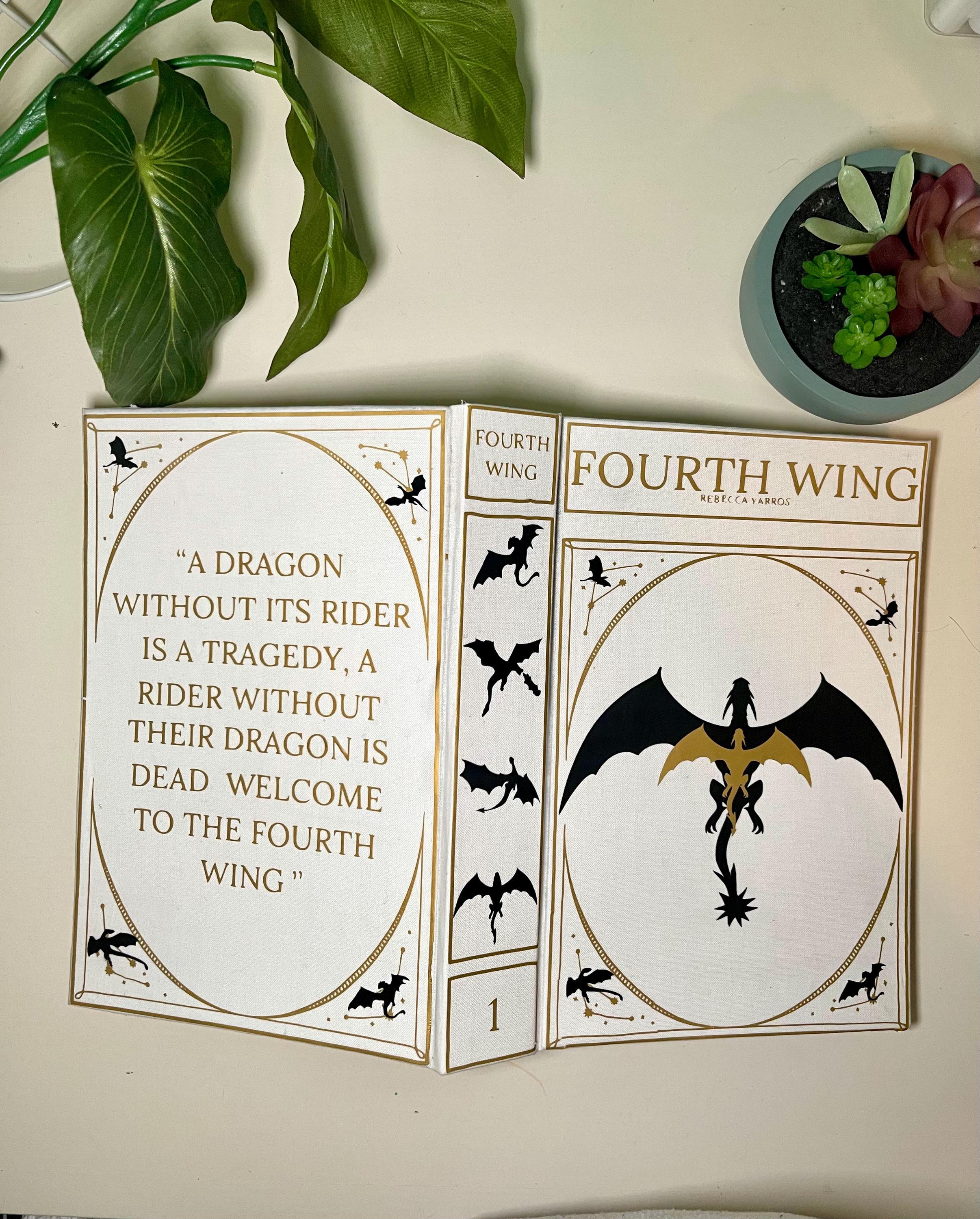 Fourth Wing Book Cover PNG | Custom Fantasy Hardcover Design for Cricut ...