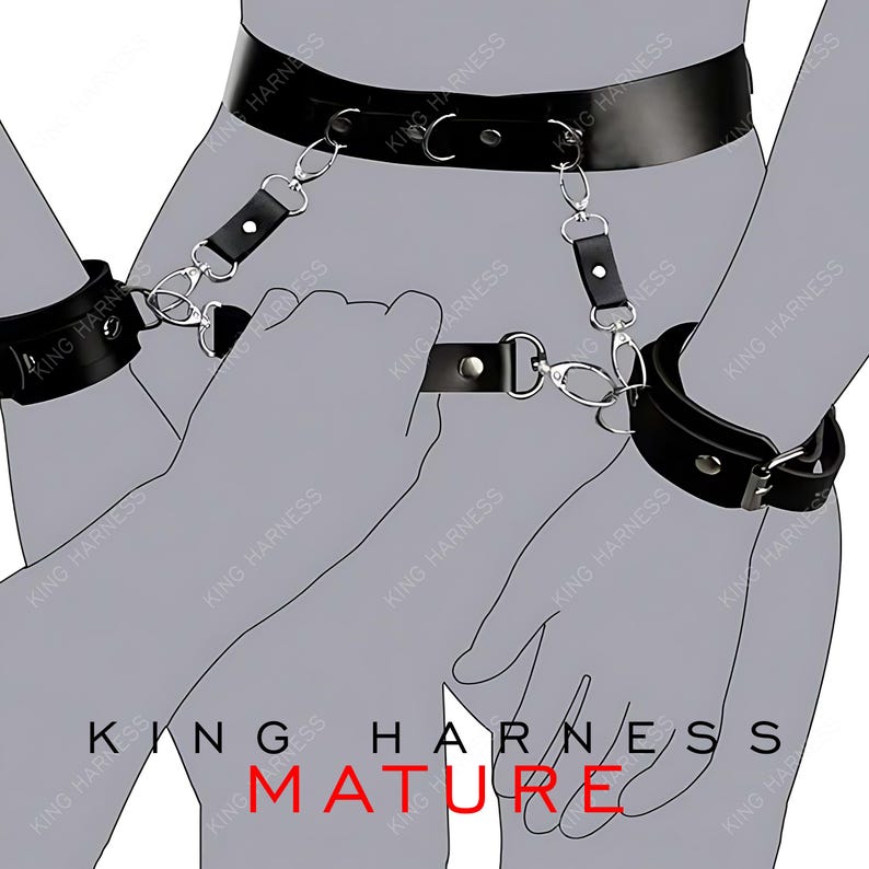 Purple Leather Garters, Plus Size Harness, Waist Body Harness, Bondage ...