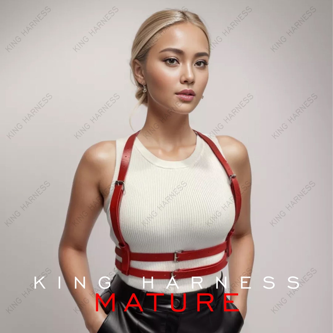 Red Leather Harness Women, Full Body Harness, Waist Suspender Harness ...