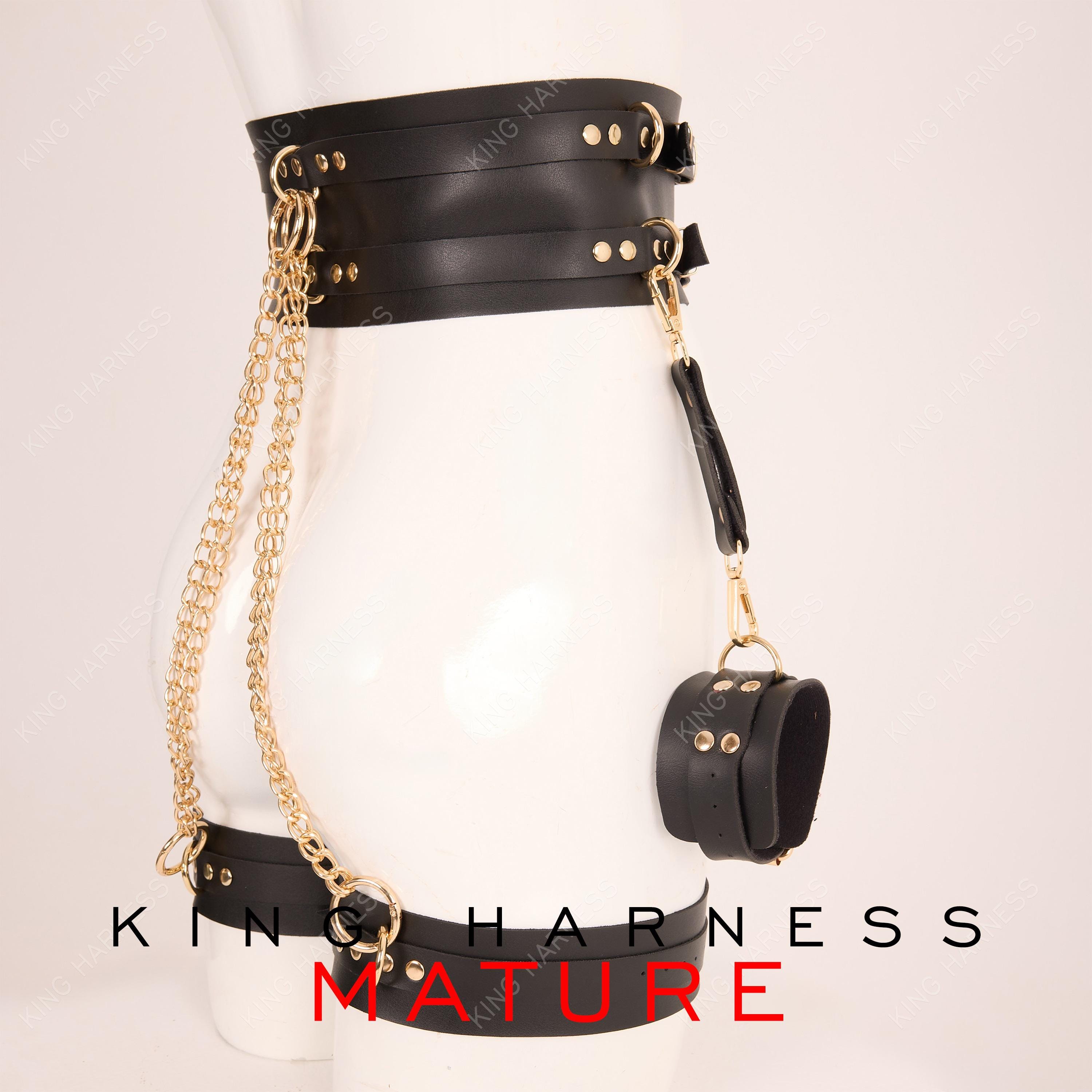 Cuffs for Slave, Bonda Butt Harness, Thigh Harness, Belt With Cuffs ...