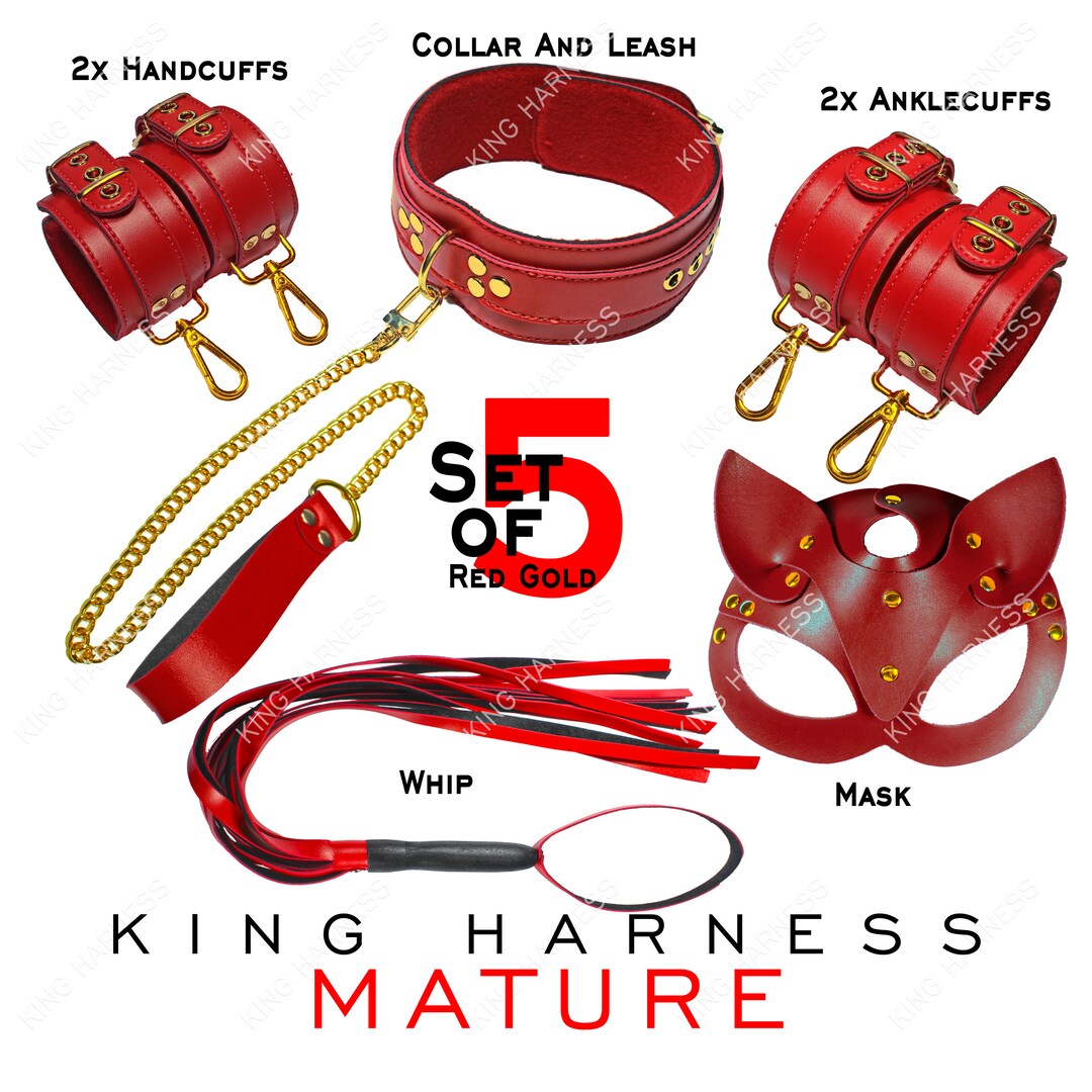 Red Cat Mask, Red Set, Red Harness Women, Red Leather Body Harness Set ...