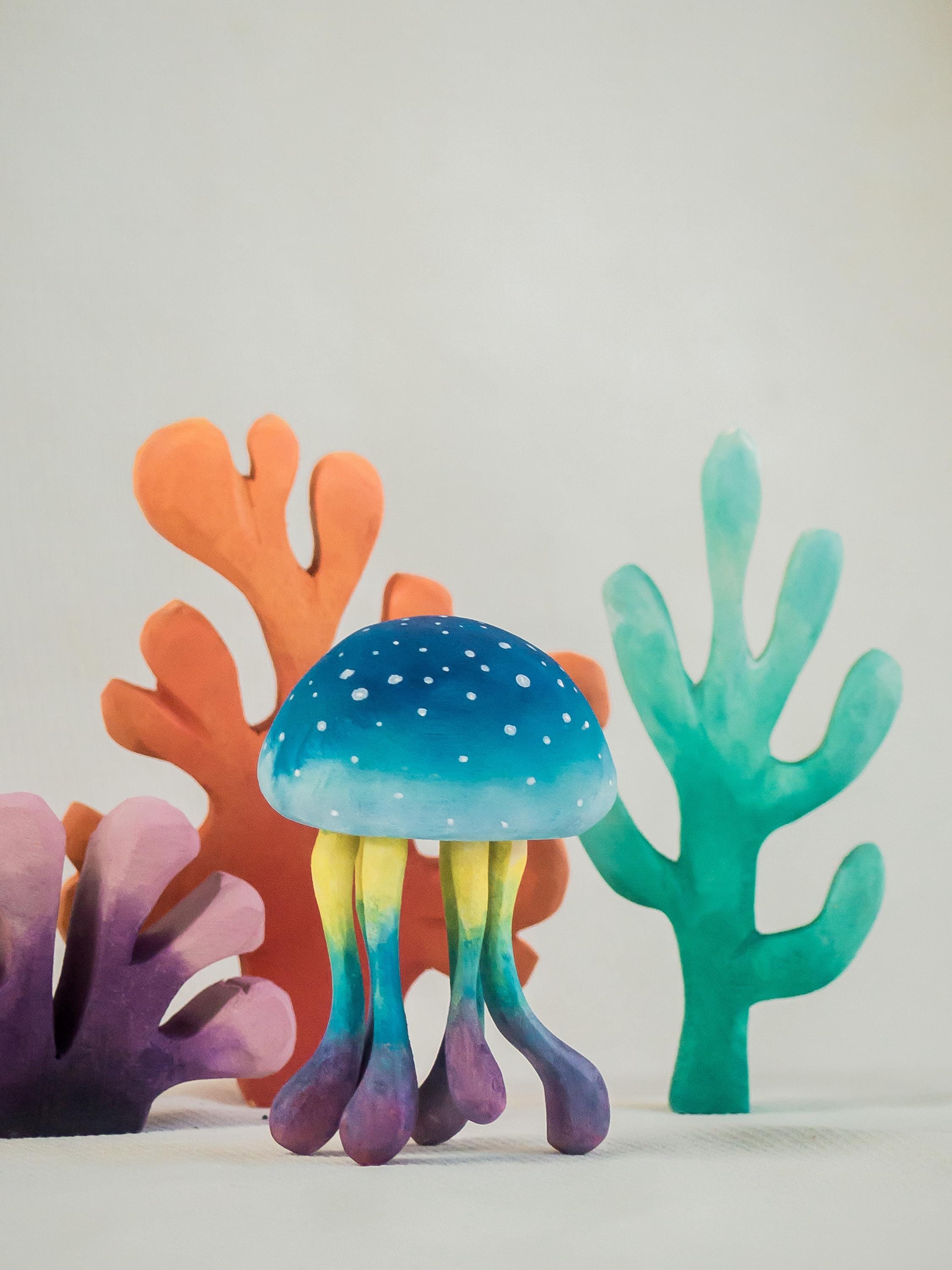 Wooden Jellyfish Toy, Handmade Ocean Gift for Kids, Waldorf Sea Animal ...