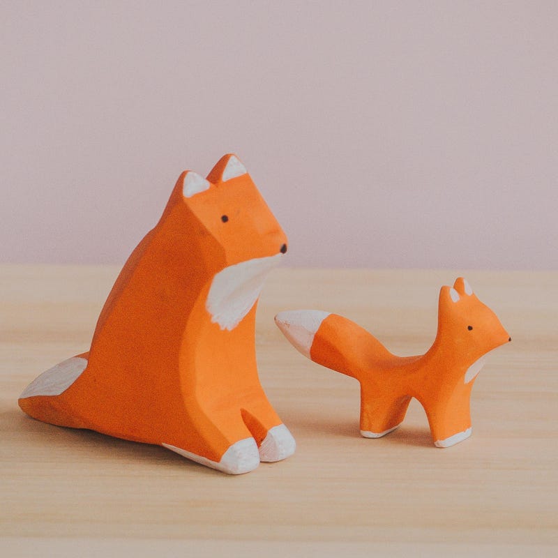 Foxes Figure Toy - Etsy