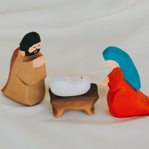 Wooden Nativity Set for Kids, Nativity Figurines, Christmas Nativity ...
