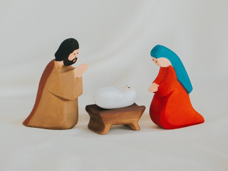 Wooden Saint Joseph, Wooden Nativity Set, Nativity Figurine, Christmas ...