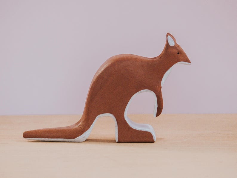 Wooden Kangaroo, Handmade Animal, Montessori Toy, Figure Animal ...