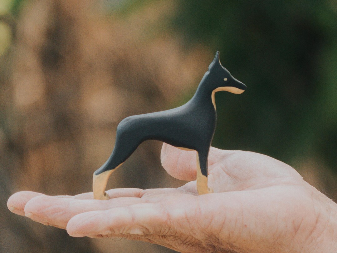 Wooden Doberman Dog Toy, Wooden Doberman Figurine, Wooden Animal Toy ...