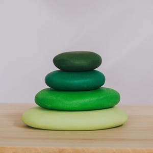 Stacking Pebble Set, Waldorf Toys, Open Ended Play, Wooden Stone ...