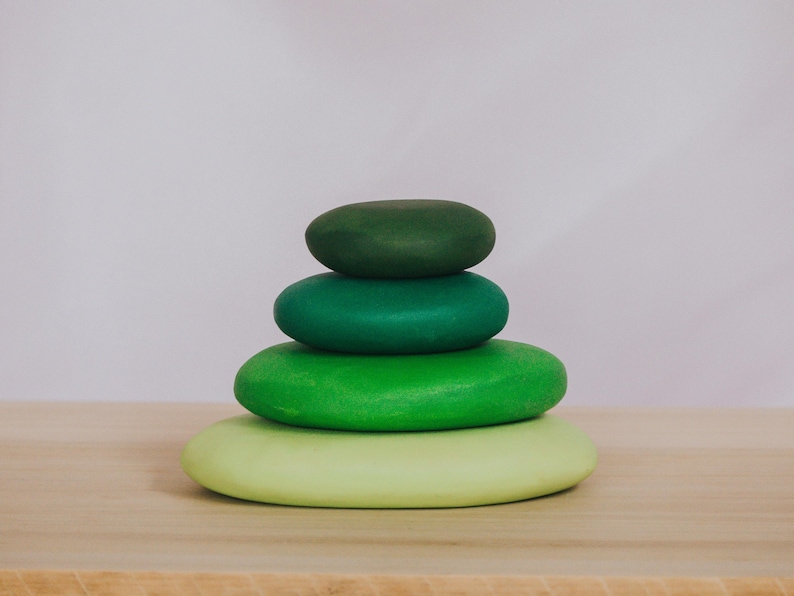 Stacking Pebble Set, Waldorf Toys, Open Ended Play, Wooden Stone ...