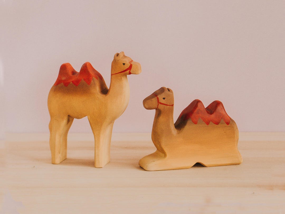 Wooden Camel Figurine, Camel Wooden Toy, Africa Animal, Waldorf Toys ...