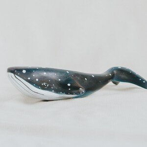 Wooden Blue Whale Figurine, Wooden Whale Toy Figurine, Wooden Ocean ...
